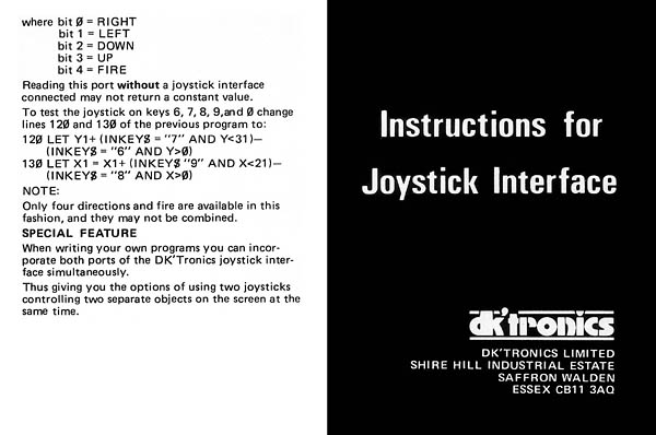 Directory: /Vintage/Sinclair/82/Peripherals/Joystick Interfaces/dk'tronics Dual Port Joystick ...